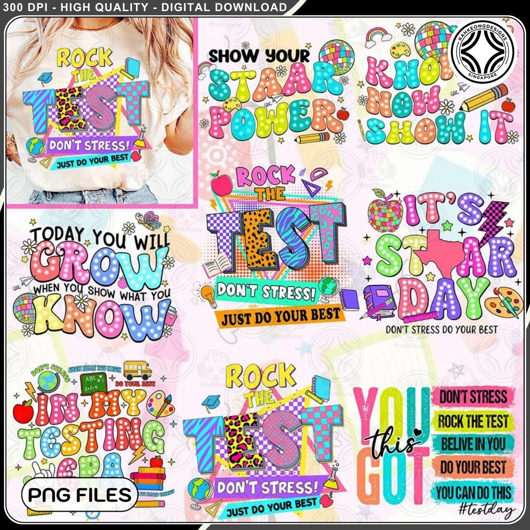 5+ Test Day Png Bundle, Rock the Test Png, Staar Test Png, Test Squad ...