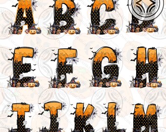 Halloween Alphabet Custom Name Png, Halloween Letters Alphabet Trick or ...