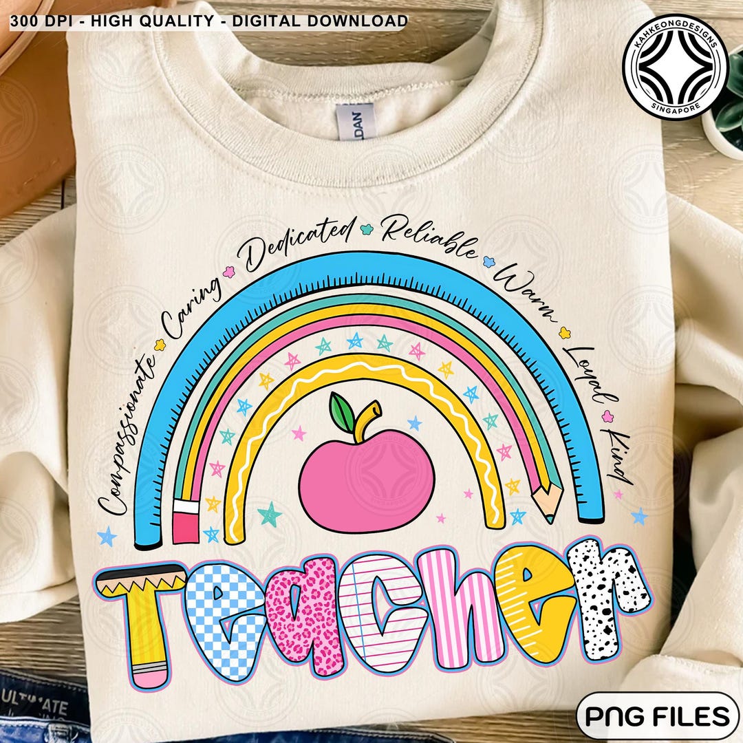 Teacher Rainbow Pencil Png, School Teacher Png, Teach Love Inspire Png ...