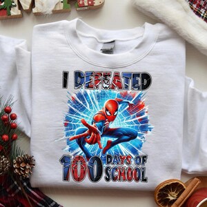 I Defeated 100 Days of School Png, Spider Cartoon Character Png, 100 ...