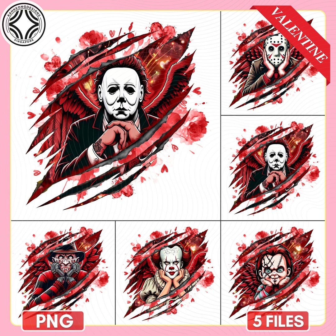 Bundle Horror Valentine Png, Horror Cupid Png, Valentine Horror Movie ...