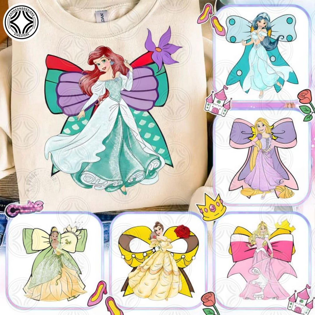 Coquette Princesses Png Bundle, Movie Cartoon Princess Png, Cartoon ...