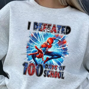I Defeated 100 Days of School Png, Spider Cartoon Character Png, 100 ...