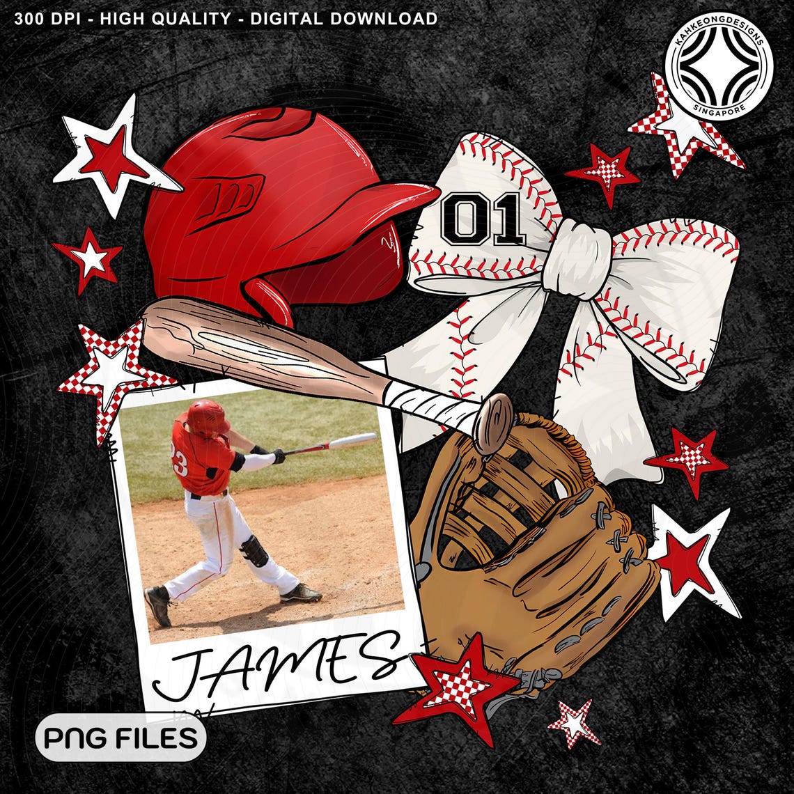 CUSTOM Canva Template Baseball Photo Insert Png, Baseball Canva Png ...