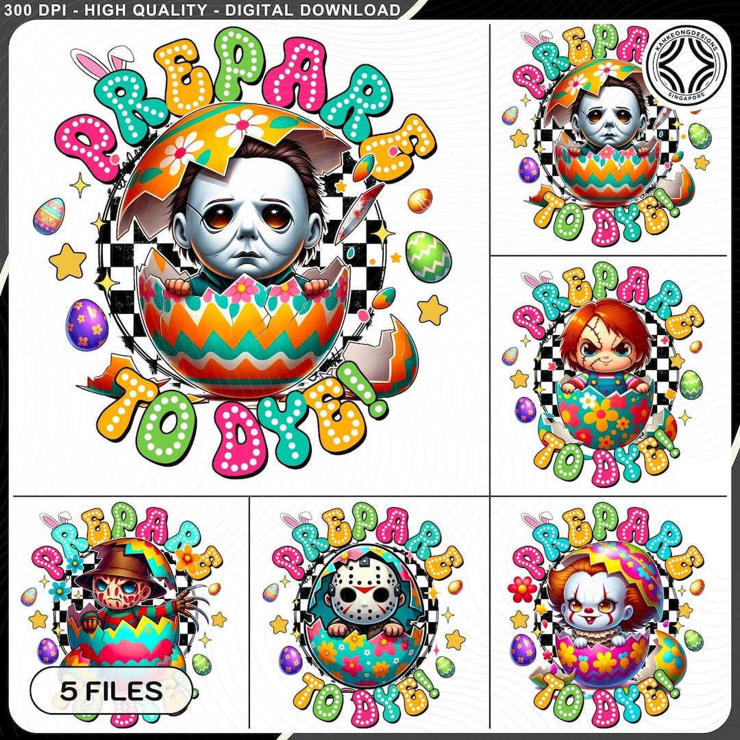 Killer Easter on Ring Buoy Png Bundle, Horror Easter Png, Happy Easter ...