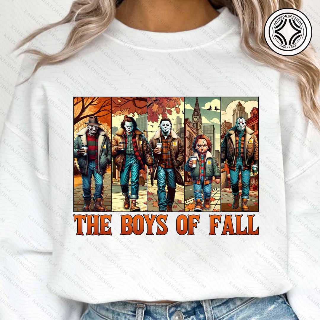 The Boys of Fall Png, Halloween Horror Friends Png, Movie Killers Neon ...