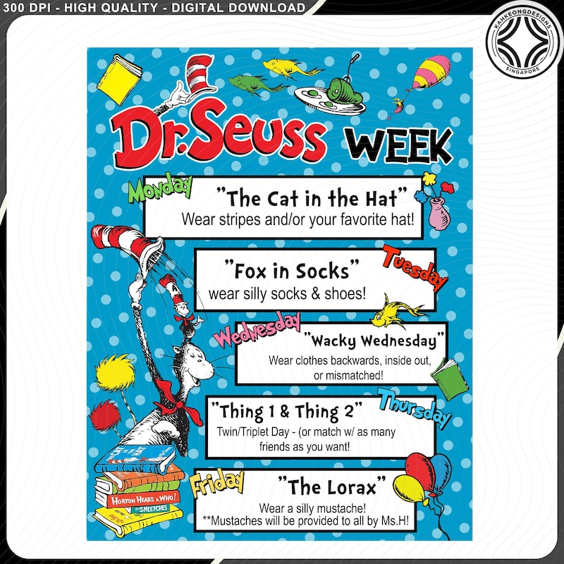 Seuss Week Template - Etsy UK