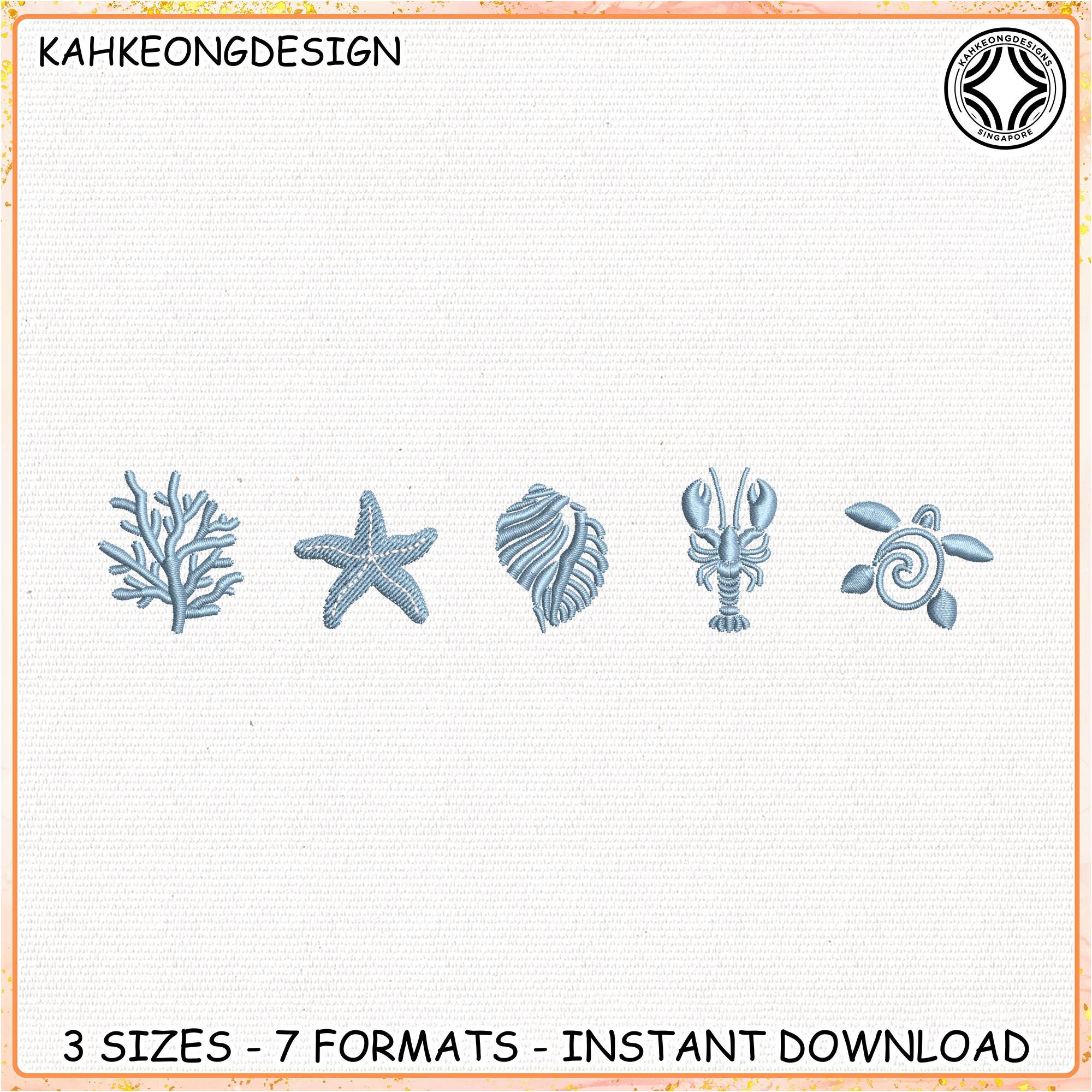 The East Coast Embroidery Design, Coastal Ocean Embroidery Design ...