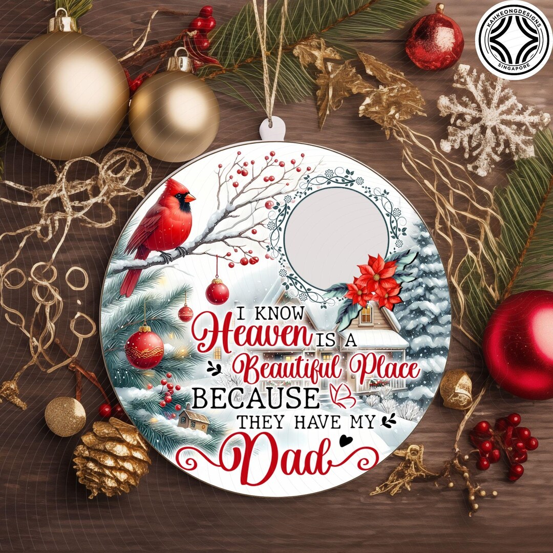 Canva Editable I'm Always With You Round Ornament PNG Template, Custom ...
