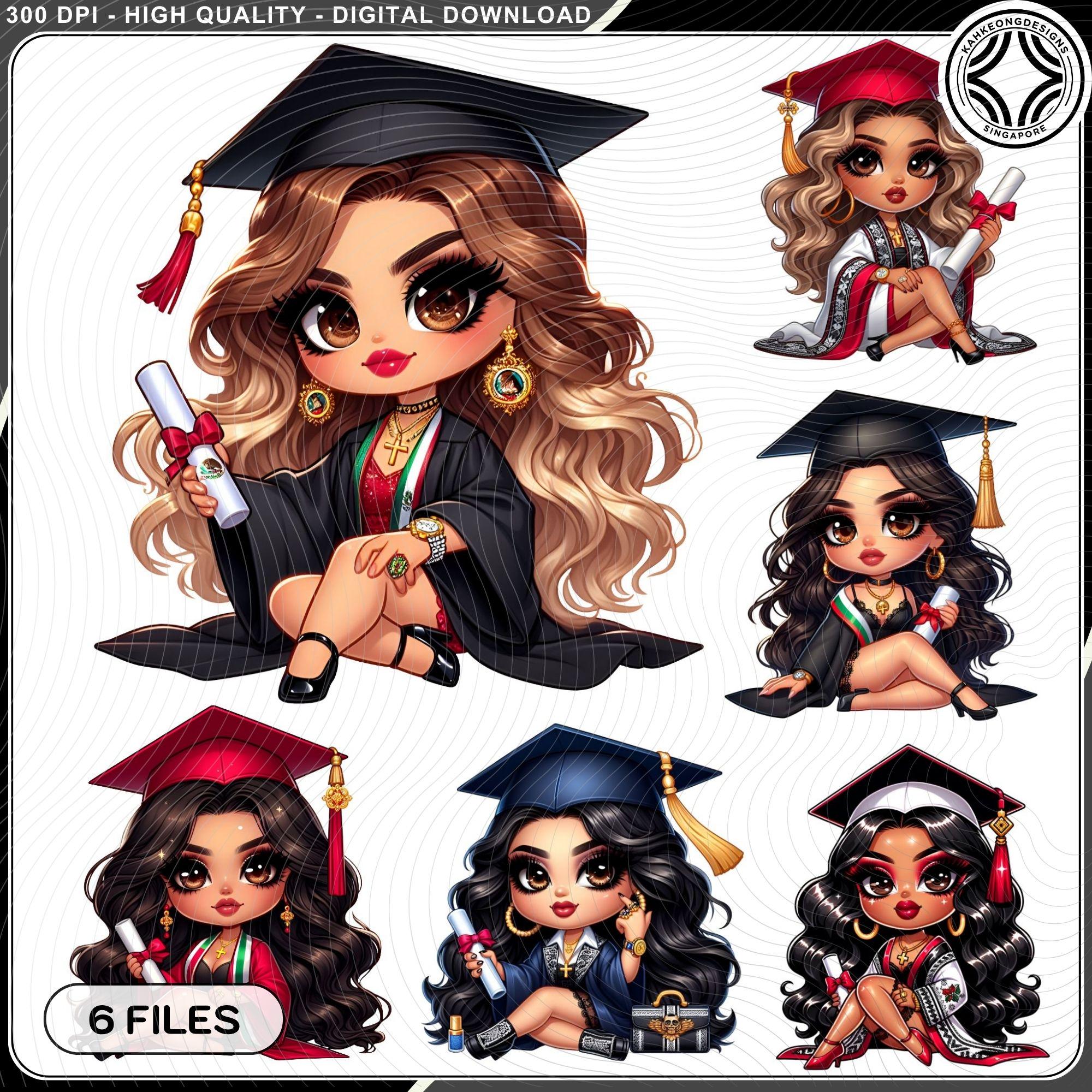 Para Mi Familia Chicano Png Bundle, Graduation Chibi Style Png ...