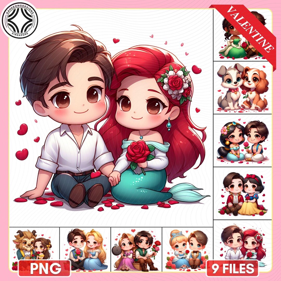 6 Princess Couple Old School Chola Png Bundle, Spanish Couple Valentine ...