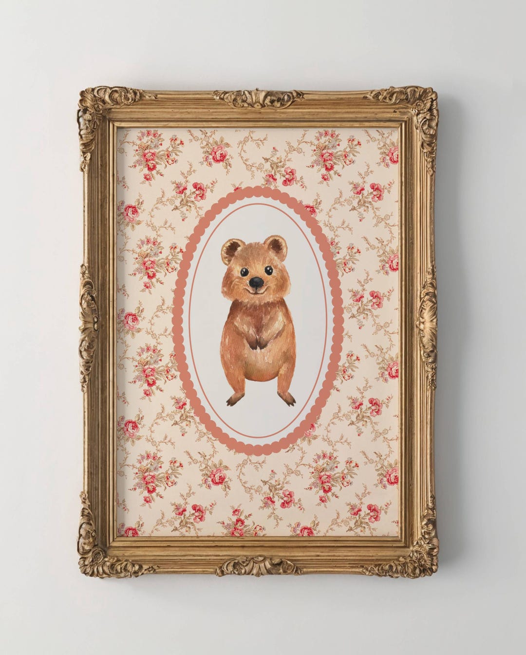 Nursery Art Quokka Floral Australian Print, Fun Gallery Wall Home Decor ...