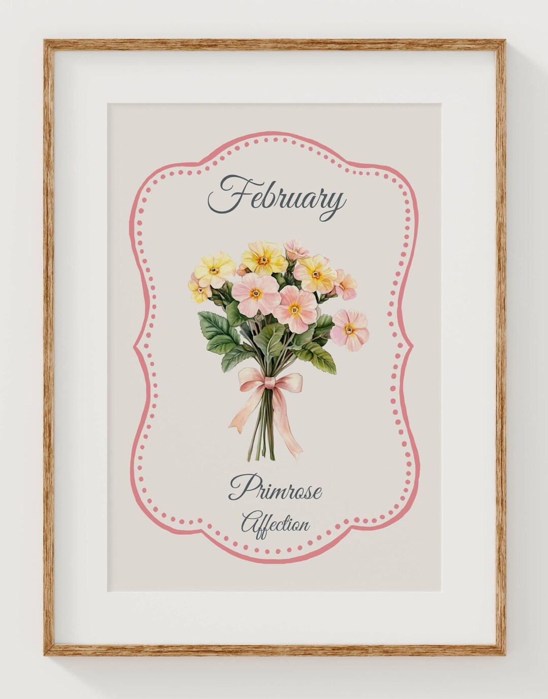 February Birth Month Flower Print Vintage Floral Art Meaning ...
