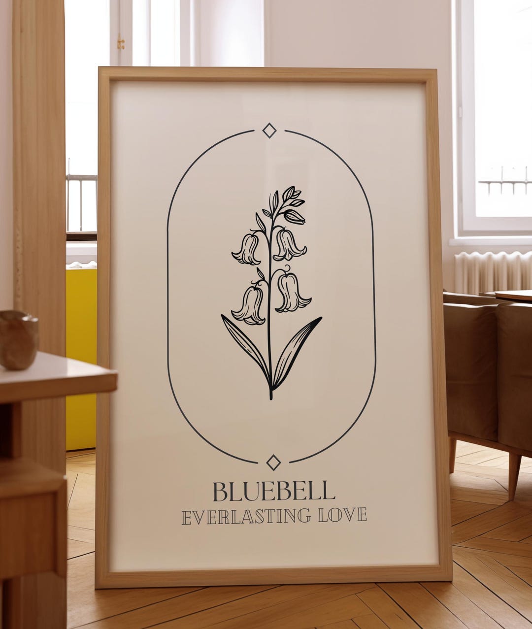 Digital BLUEBELL Art Print | Wall Art, Language of Flowers, Gift, Gift ...