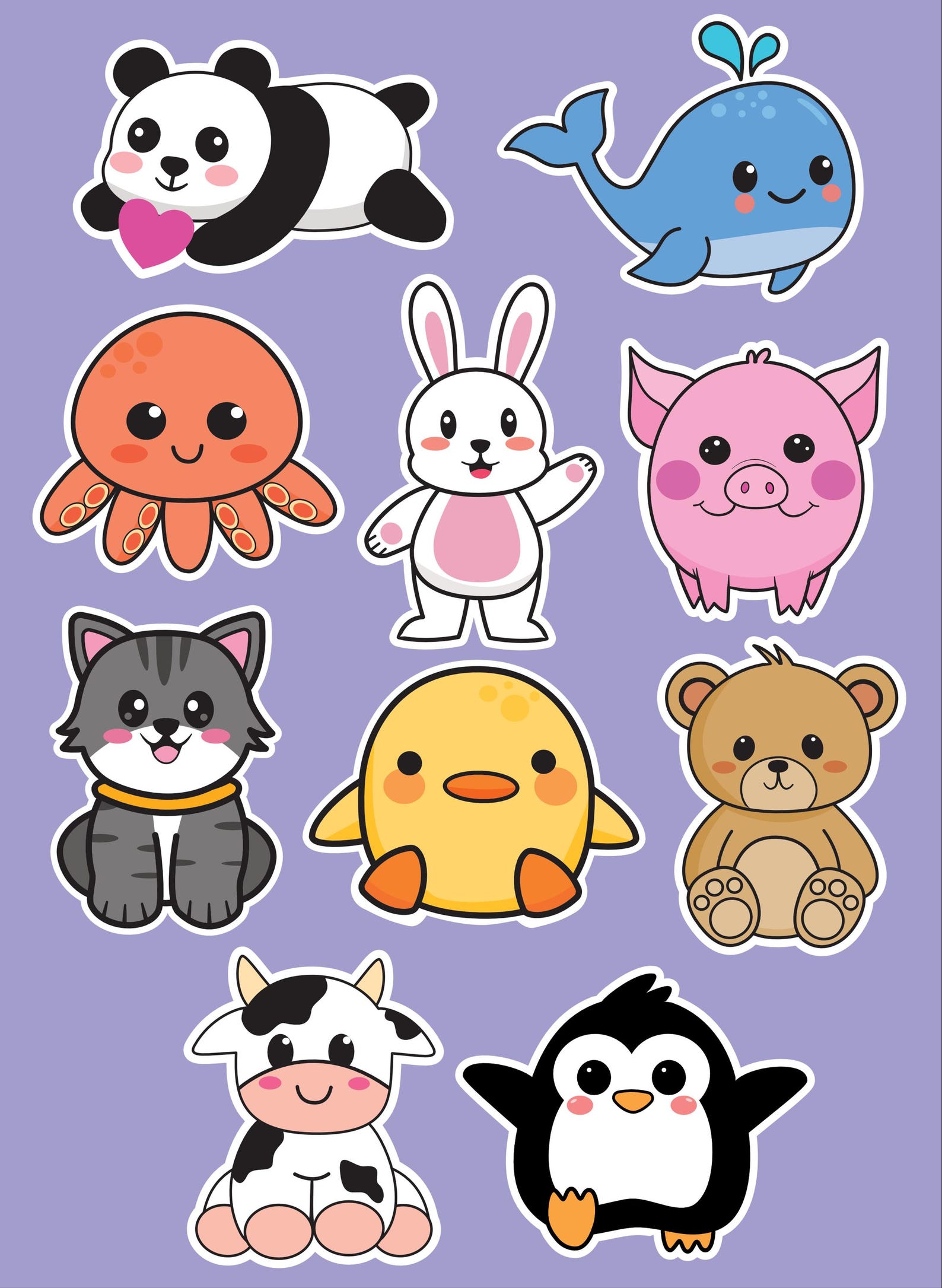 Animal Stickers Png, Stickers Bundle, Stickers Sheet, Stickers Png ...