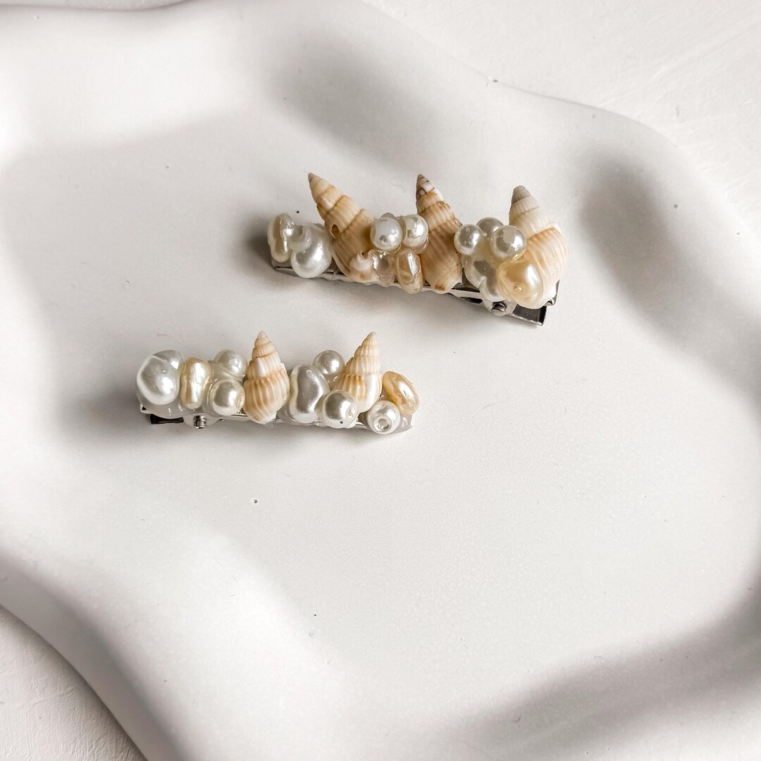 Real Seashells Hair Clips, Mermaid Hair Barette, Seashell Hair ...