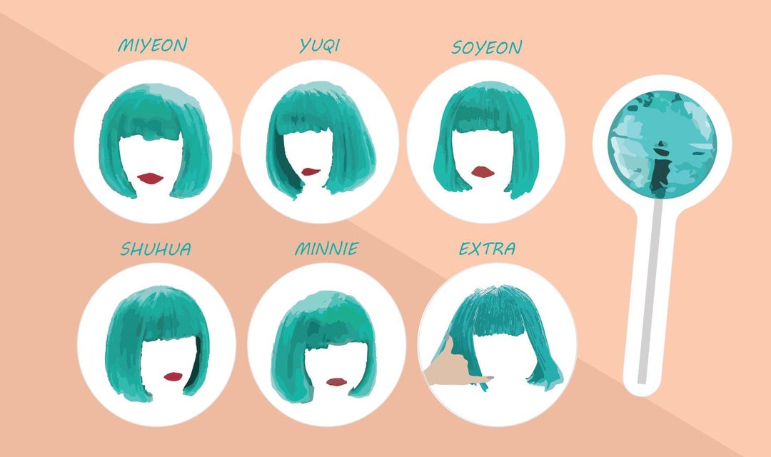 GIDLE Wife Stickers wigs - Etsy