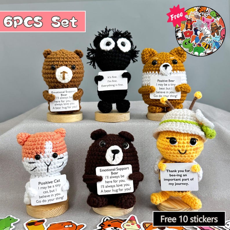 Positive Animals/bears/cats/bees,emotional Support Gifts,personalized ...