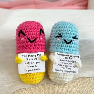 Handmade Crochet Chill Pill Toy/crochet Happy Pill Toy, Crochet Pickle ...