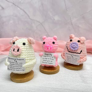 Emotional Support Pig,handmade Crochet Pink Pig,crochet Pig/animal ...
