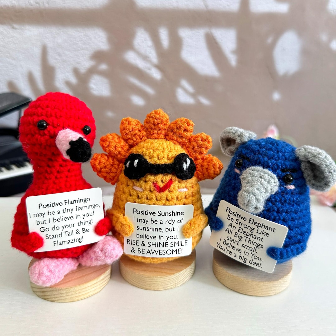 Crochet Flamingo/sunshine/elephant,positive Flamingos,cute Crochet ...