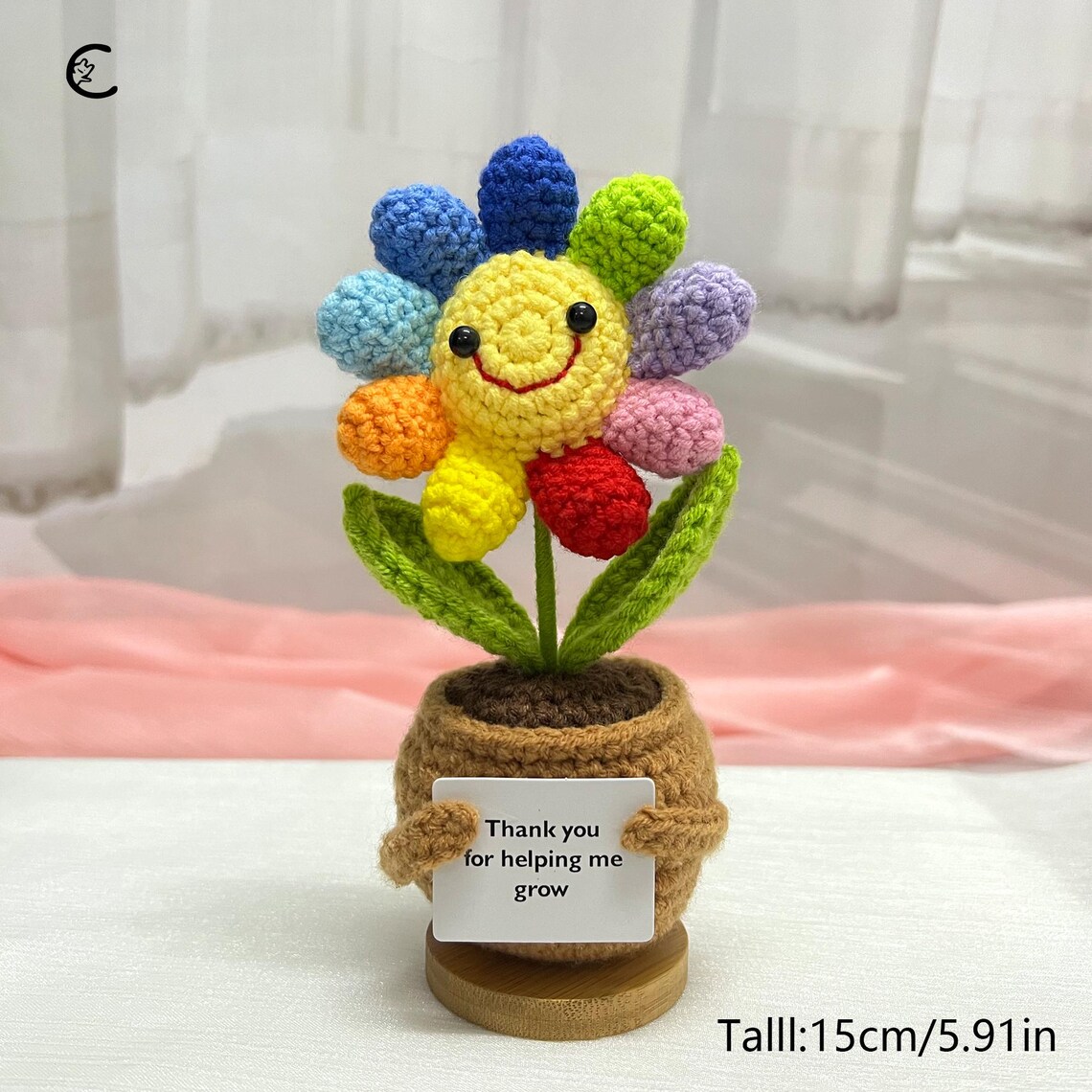 Emotional Support Plants,hand Crocheted Sunflowers/forget Me Not ...