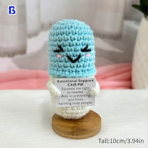 Handmade Crochet Chill Pill Toy/crochet Happy Pill Toy, Crochet Pickle ...