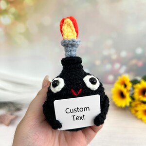 Handmade Crochet Bomb Toy,emotional Support Bomb, Black/gray/yellow ...