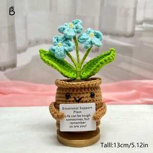 Emotional Support Plants,hand Crocheted Sunflowers/forget Me Not ...