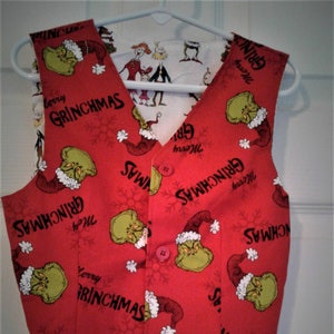 Christmas Vest, Grinch Christmas, Boys Vest, Holiday Vest - Etsy