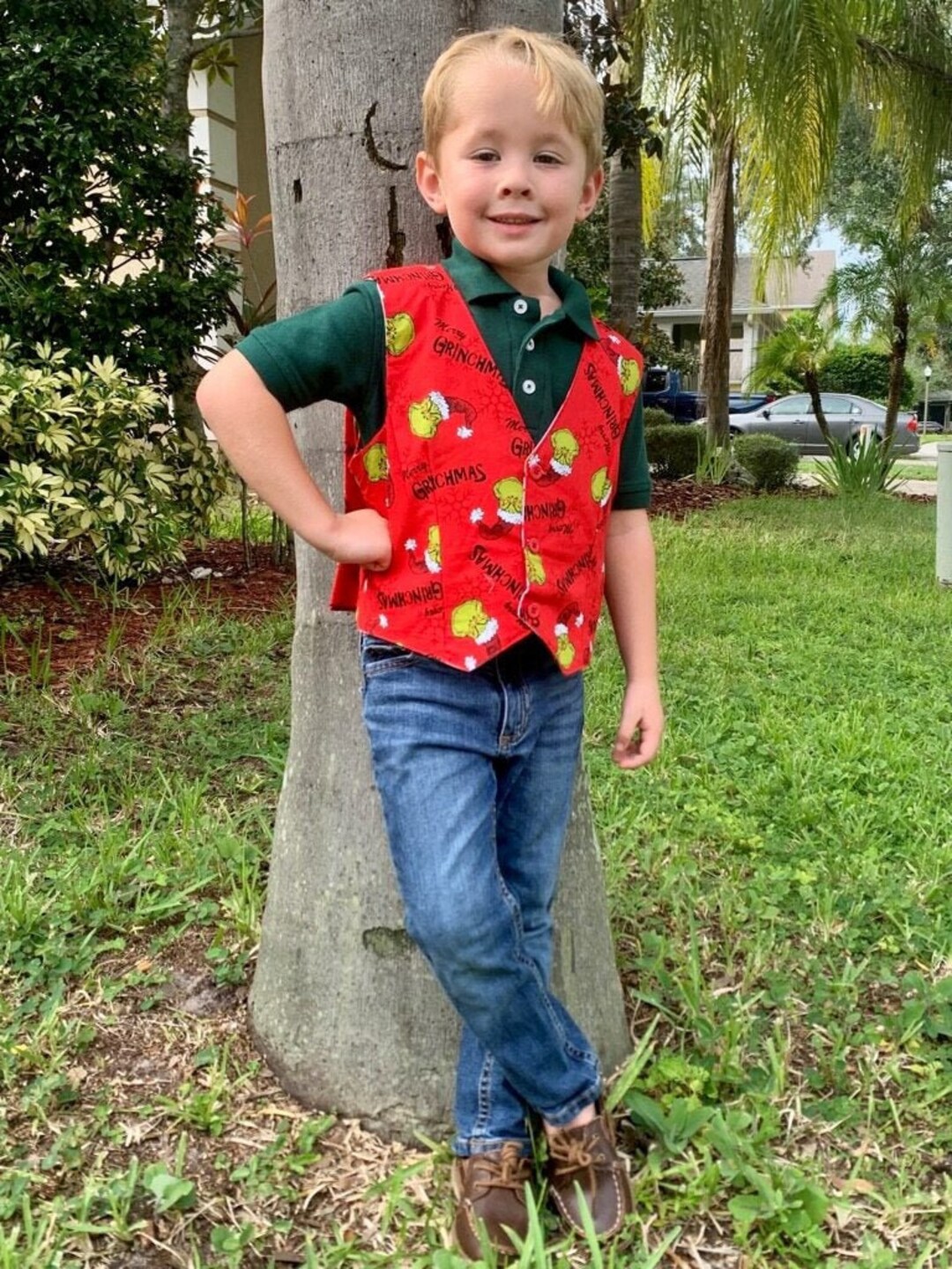 Christmas Vest, Grinch Christmas, Boys Vest, Holiday Vest - Etsy