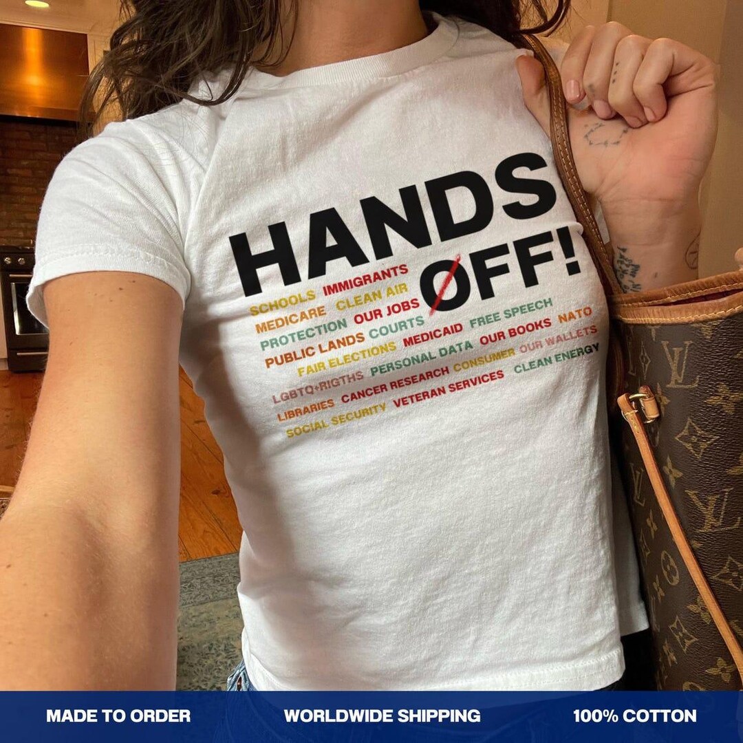 Hands off Protest Baby Tee – Y2K Activism Crop Top | Feminist, LGBTQ ...