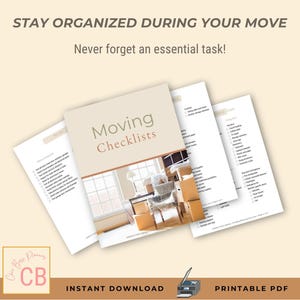Moving Checklist Printable PDF First Apartment Essentials Home Packing ...