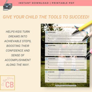 Kids Goal Planner Printable Goal Setting Worksheet for Children Growth ...