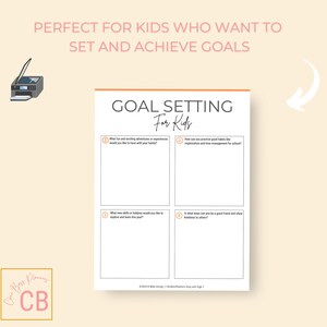 Kids Goal Planner Printable Goal Setting Worksheet for Children Growth ...