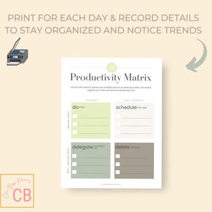 Productivity Matrix Printable Eisenhower Matrix Time Management Planner ...