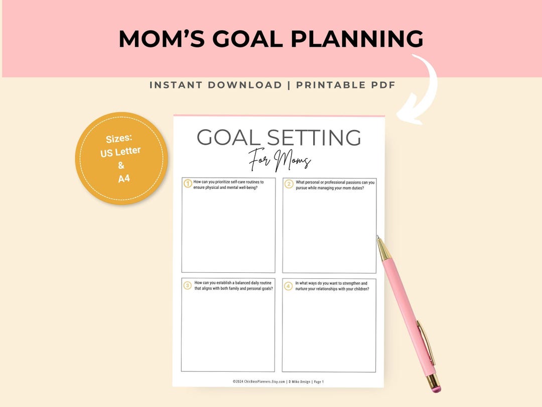 Mom Goal Planner: Work-life Balance, Self-care Journal (digital ...