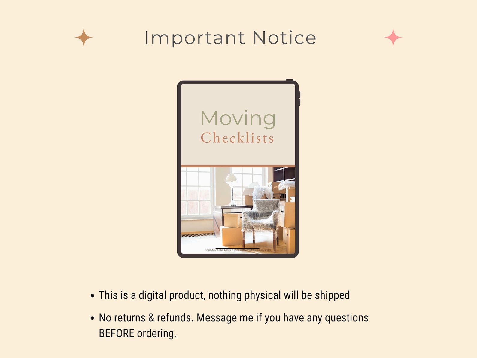 Moving Checklist Printable PDF First Apartment Essentials Home Packing ...