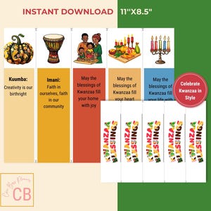 Printable Kwanzaa Bookmark DIY Bookmark Kwanzaa Cultural Celebration ...