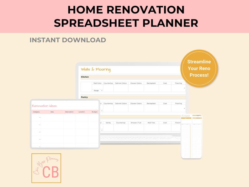 Home Renovation Budget Spreadsheet Planner Home Reno Google Sheet Home ...