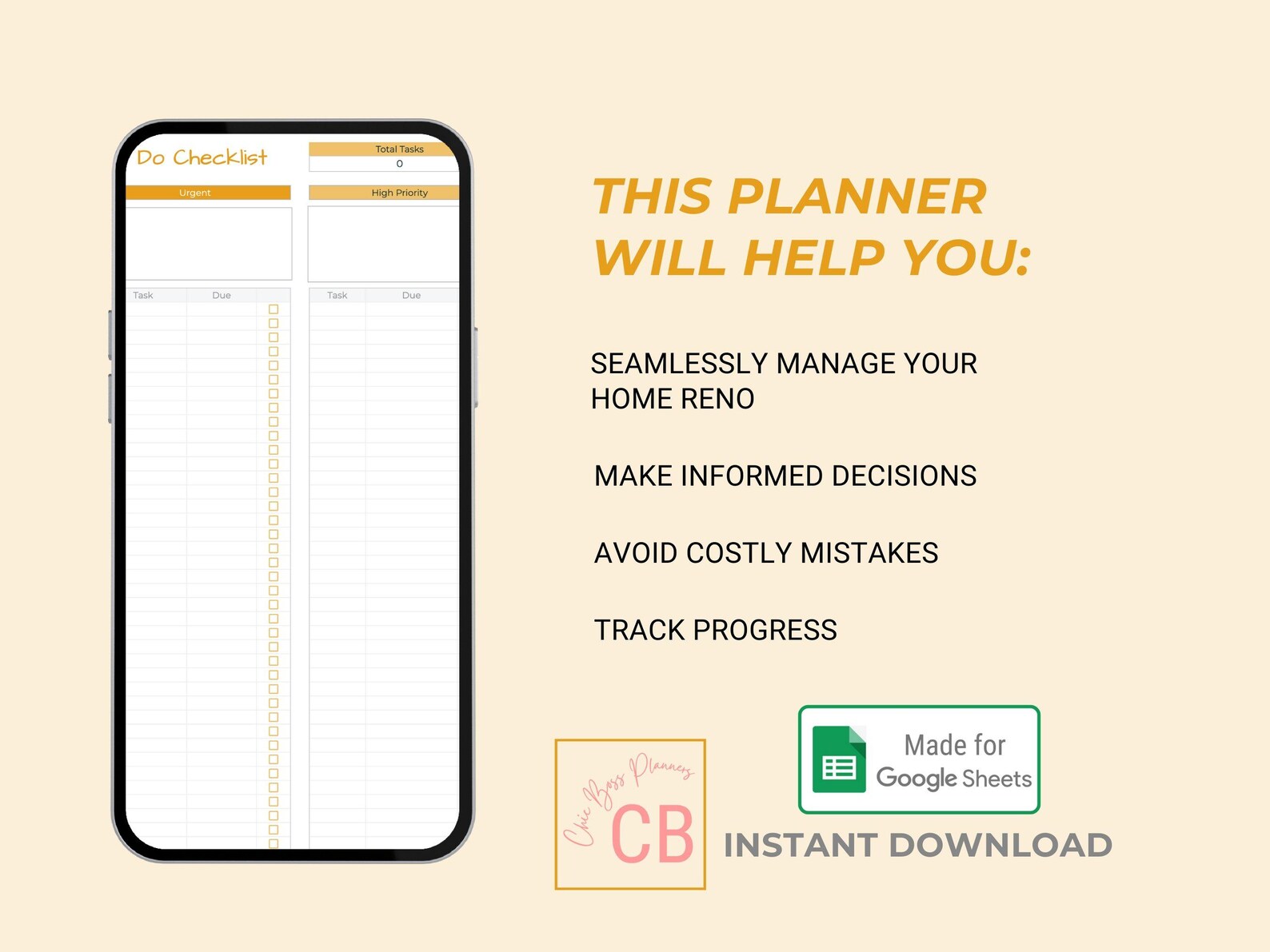 Home Renovation Budget Spreadsheet Planner Home Reno Google Sheet Home ...