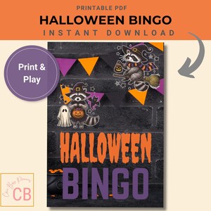 Printable Halloween Bingo Game Kid Bingo Halloween Fun Halloween Party ...