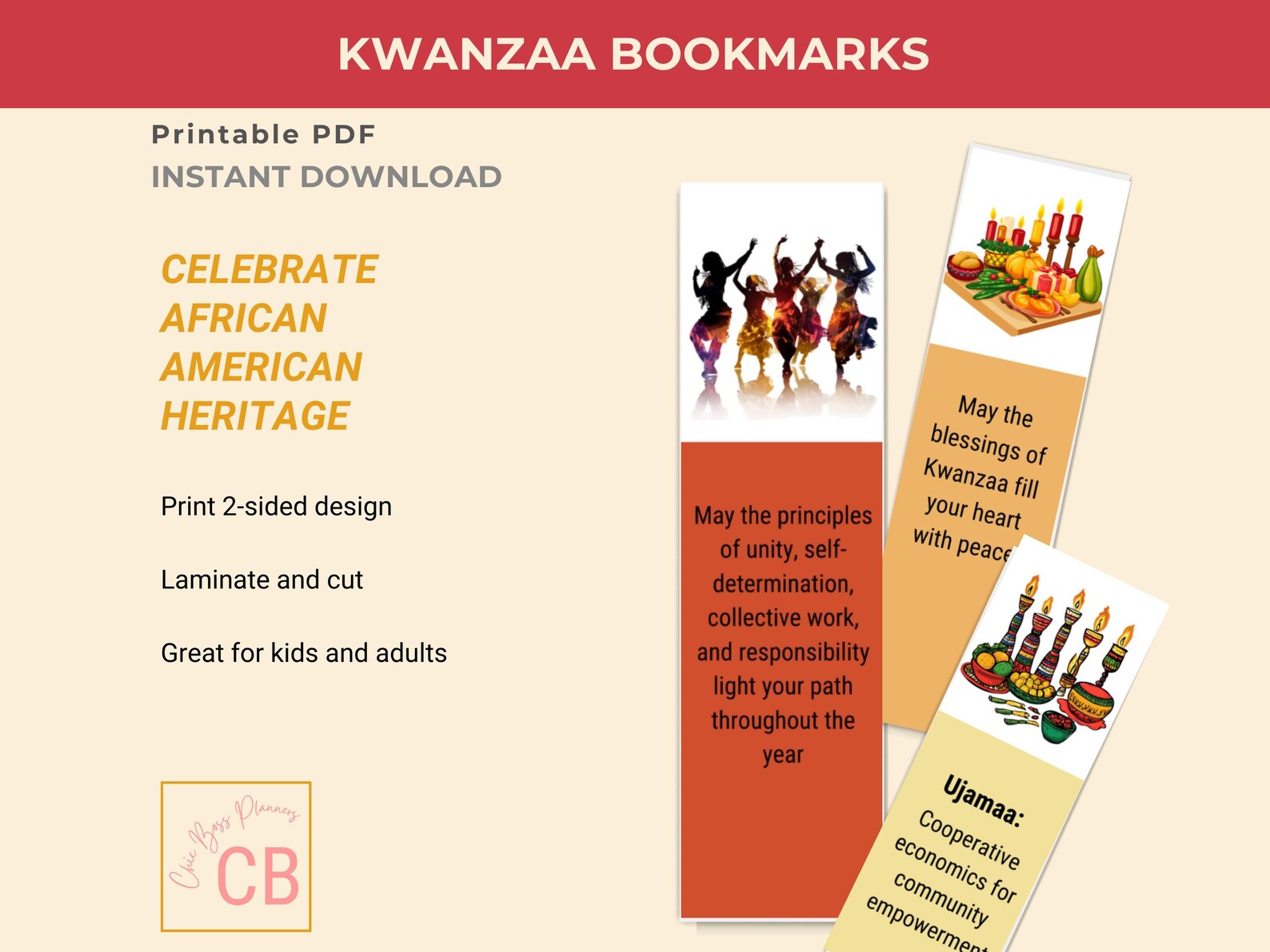 Printable Kwanzaa Bookmark DIY Bookmark Kwanzaa Cultural Celebration ...