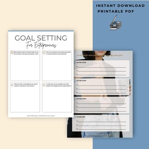 Entrepreneur Goal Planner Printable Business Strategy Worksheet Revenue ...