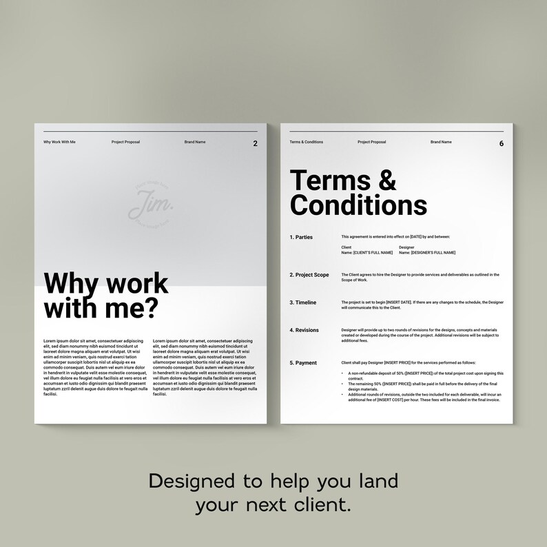 Project Proposal Template | Template for Freelance Graphic Designers ...