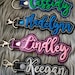 Name Keychain Embroidered Name Snap Tab Key Fob Personalized Keychain ...