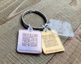 Custom Qr Code Keychain - Etsy