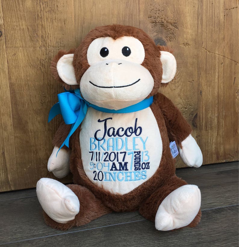 Personalized Stuffed Animal Baby Announcement Birth - Etsy