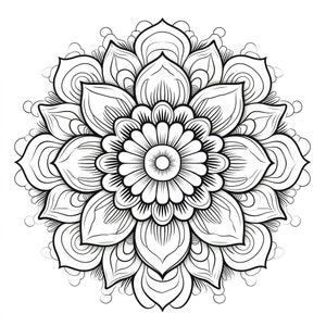 Mandala Flower. Coloring Page for Adults and Teens - Etsy