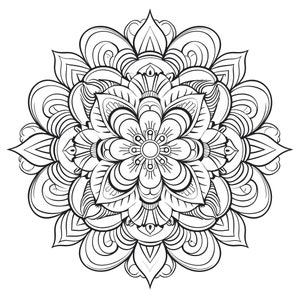 Mandala Flower. Coloring Page for Adults and Teens - Etsy